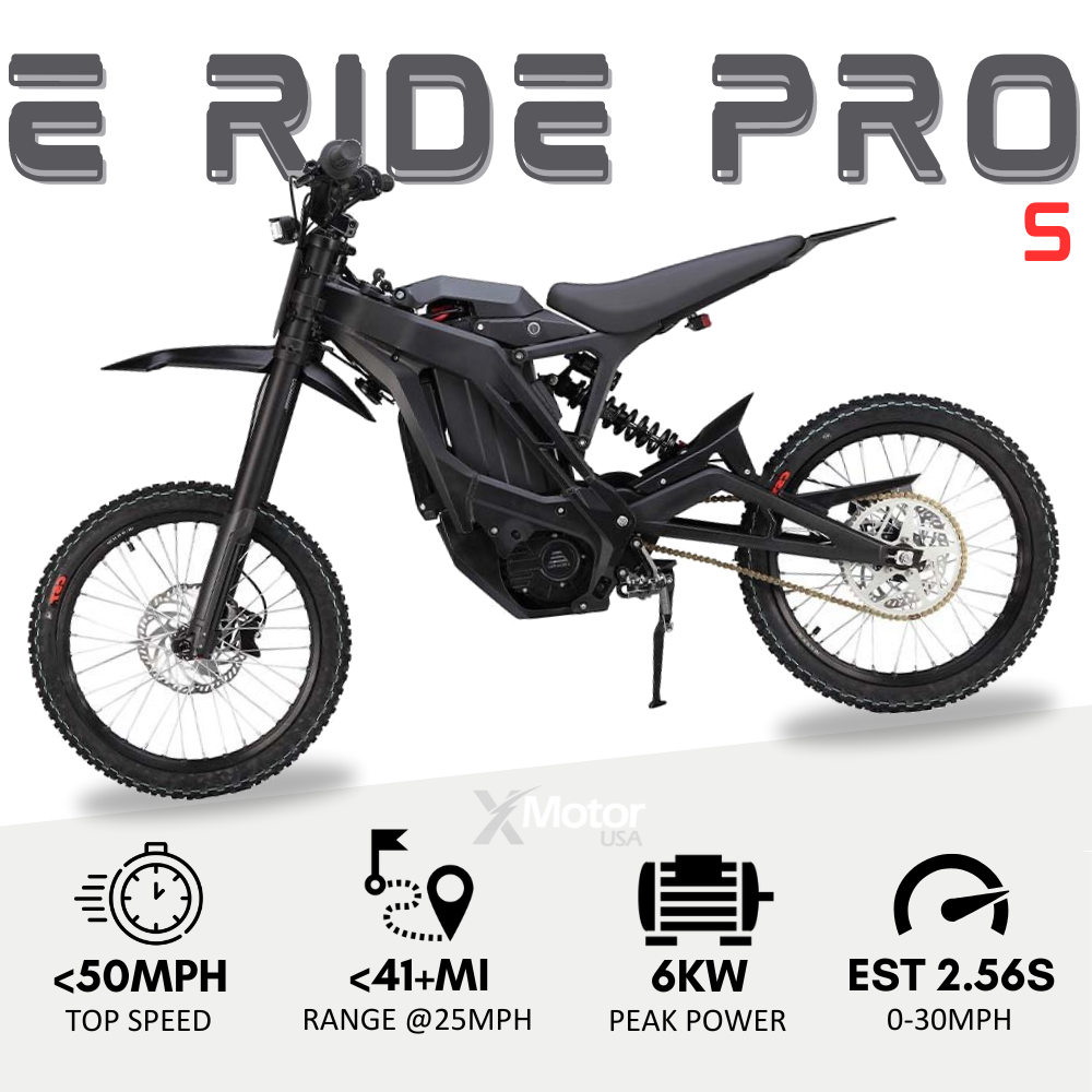 2024 E Ride PRO-S (17") 72V 6KW 50MPH – XMOTOR USA